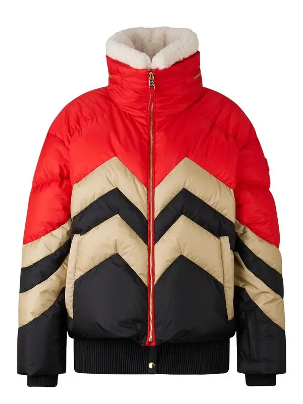 Bogner Valea Down Ski Jacket - Red/beige/black