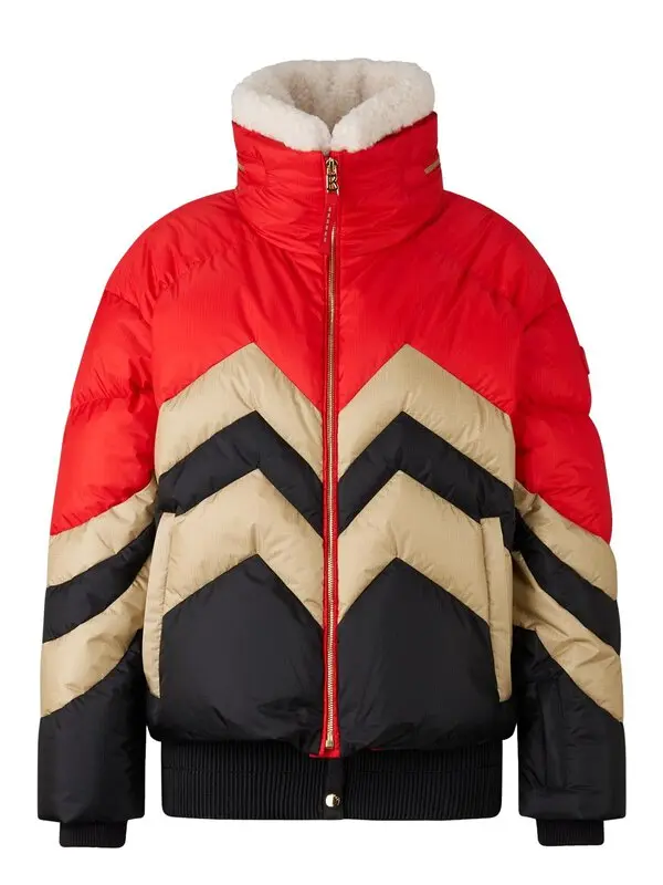 Bogner Valea Down Ski Jacket - Red/beige/black