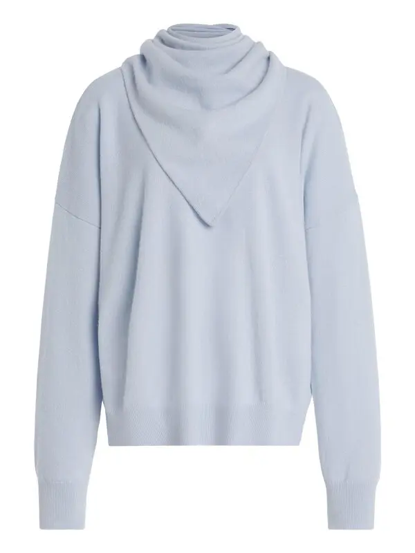 ST. AGNI Cashmere Scarf Neck Sweater - Blue