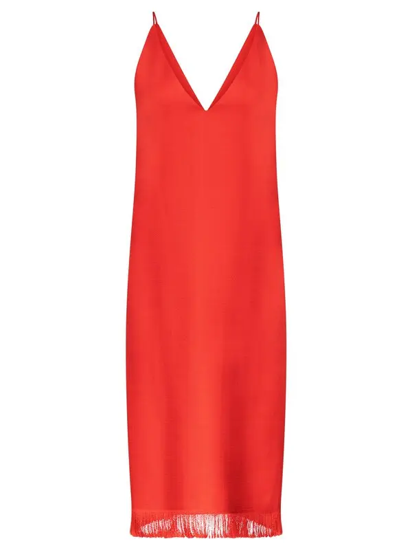 FFORME Bella Satin Midi Slip Dress - Red
