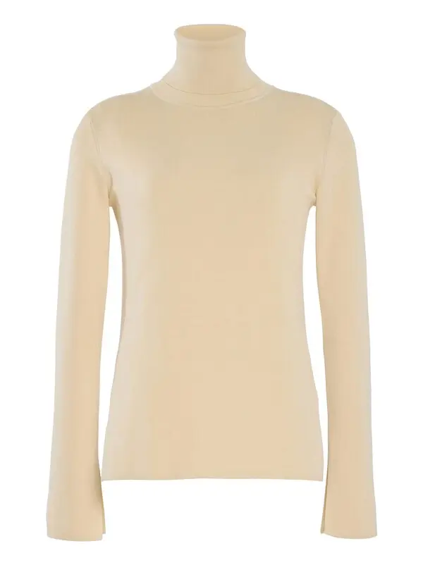 ASHLYN Kiana Silk-cotton Turtleneck Sweater - Ivory