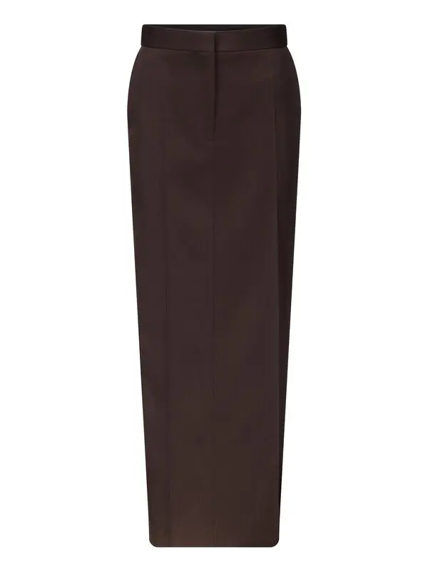 FFORME Rae Tailored Wool Maxi Skirt - Brown