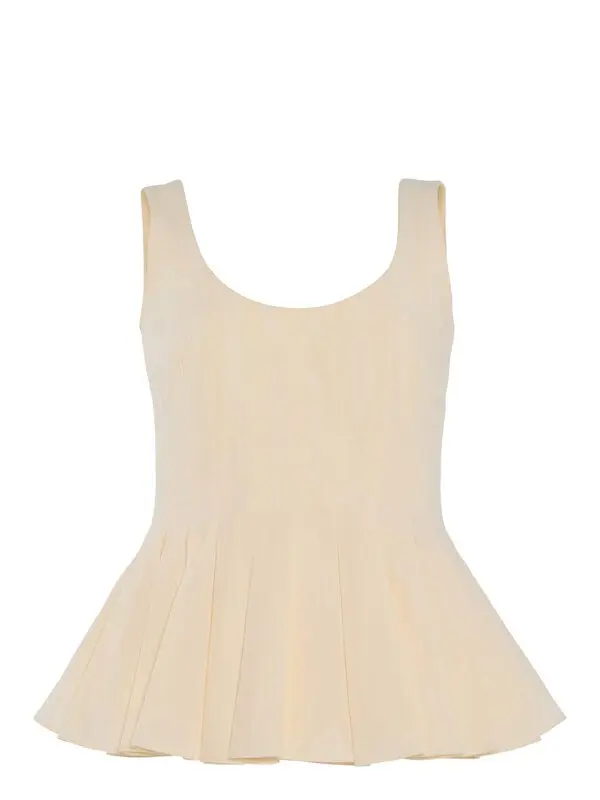 ASHLYN Leon Organic Cotton Peplum Tank Top - Ivory