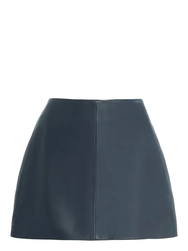 ST. AGNI Leather Mini Skirt - Grey