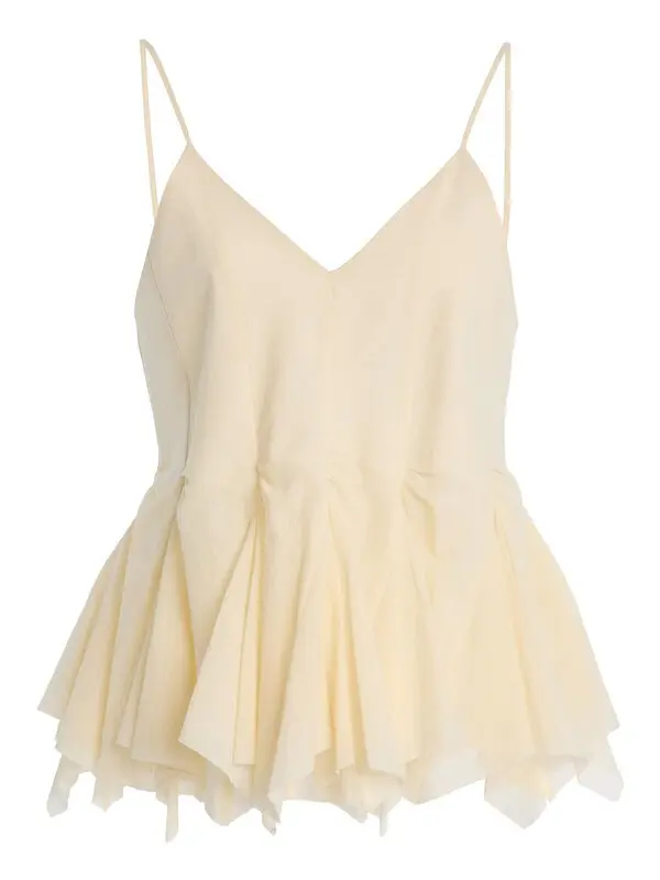 ASHLYN Leona Frilled Peplum Cami - Ivory
