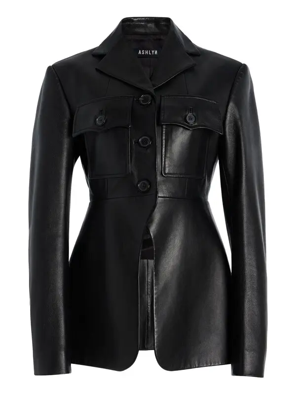 ASHLYN Elizabeth Leather Jacket - Black