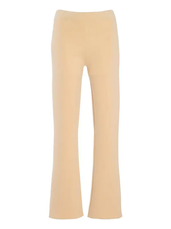 ASHLYN Gaia Merino Wool Flared Pants - Ivory