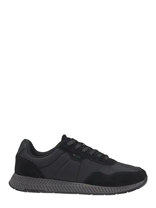 BOSS Running Mesh And Suede Trainers - Black