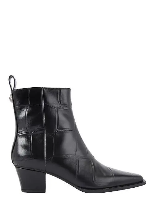 Kurt Geiger Mini Eagle Heeled Leather Ankle Boots - Black