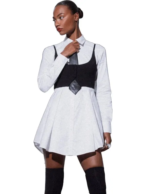 FLEUR DU MAL Zoe Shirt Dress - White
