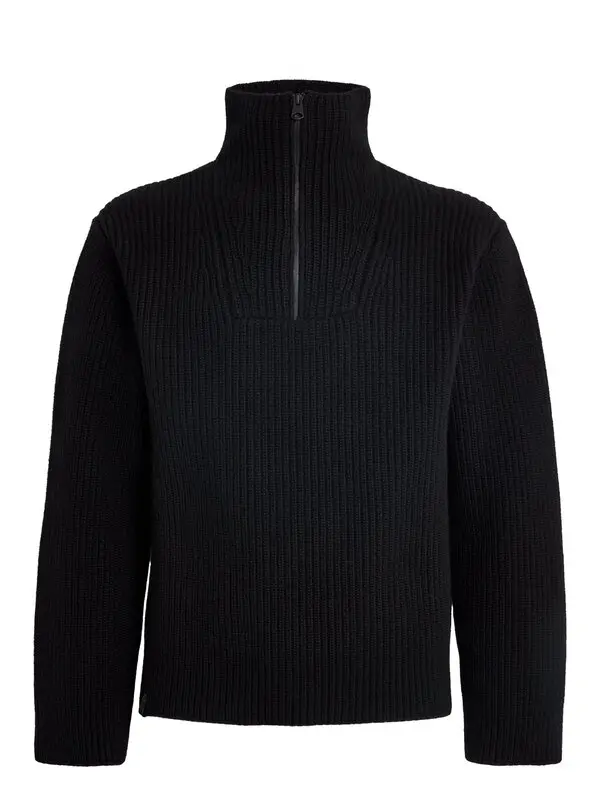 Mackage Wool Quarter-zip Sweater - Black