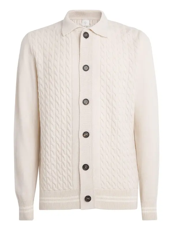 Eleventy Cashmere Collared Cardigan - Beige