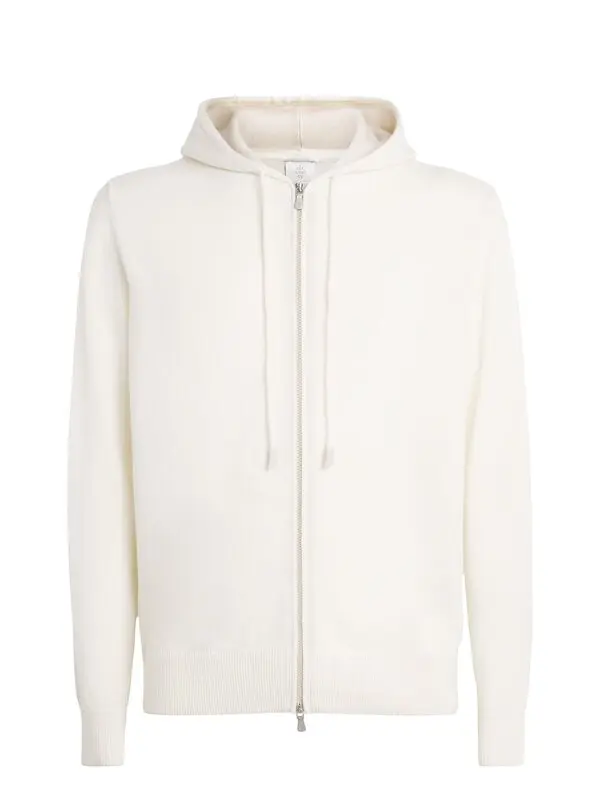 Eleventy Cashmere Zip-up Hoodie - White