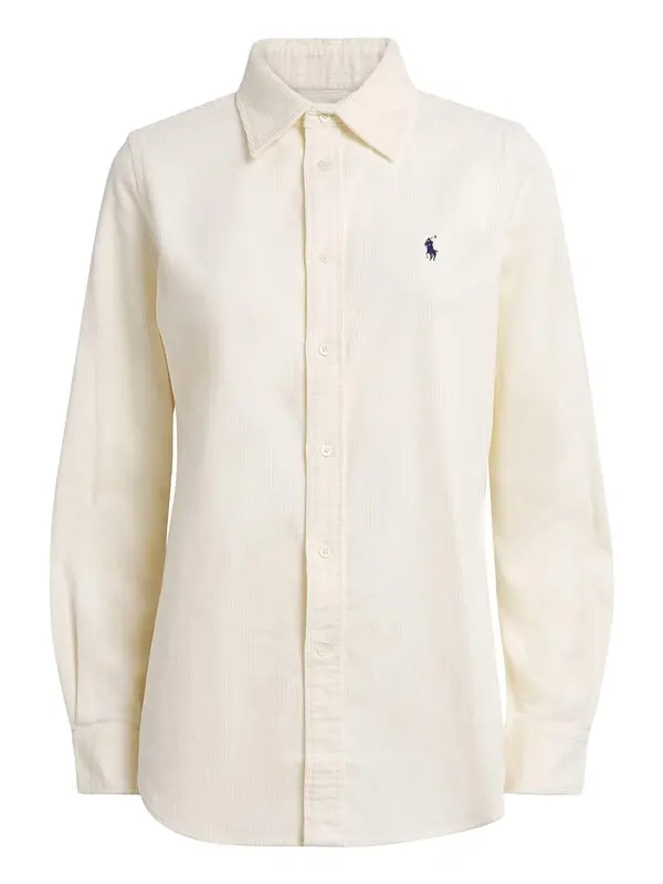 Polo Ralph Lauren Stretch-cotton Corduroy Slim Shirt - Ivory