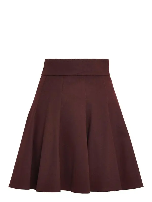 Max Mara Camel Wool Mini Skirt - Red