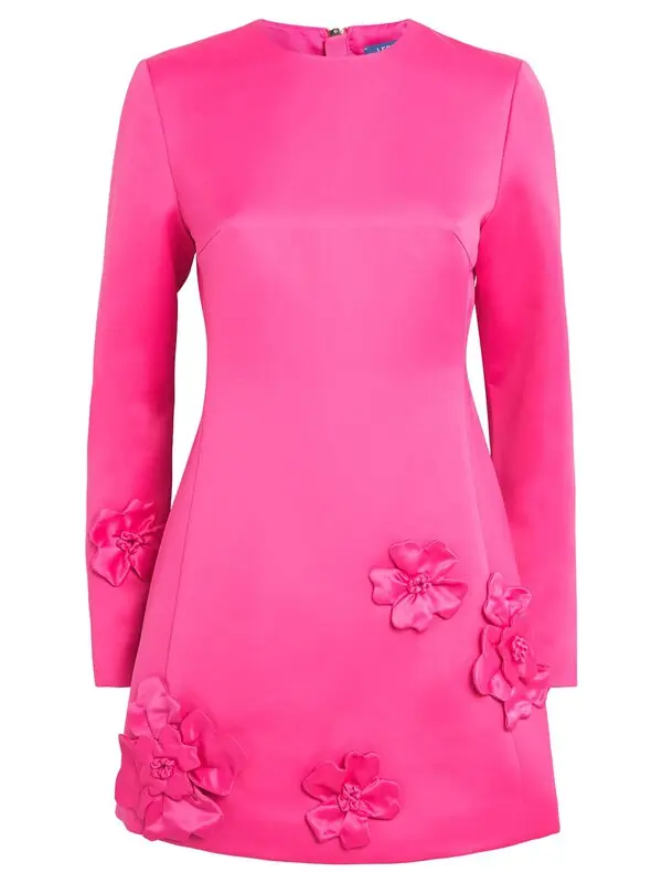 LEO LIN Flower-appliqué Aliza Mini Dress - Pink