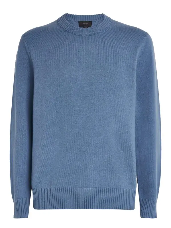 Vince Wool-cashmere Crew Neck Sweater - Blue