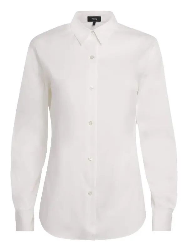 Theory Cotton-blend Tenia Shirt - White