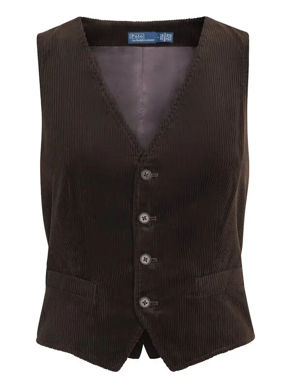 Ralph Lauren Cotton Corduroy Slim-fit Waistcoat - Brown