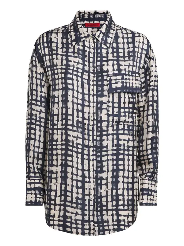 Max & Co. Silk Twill Printed Shirt - White