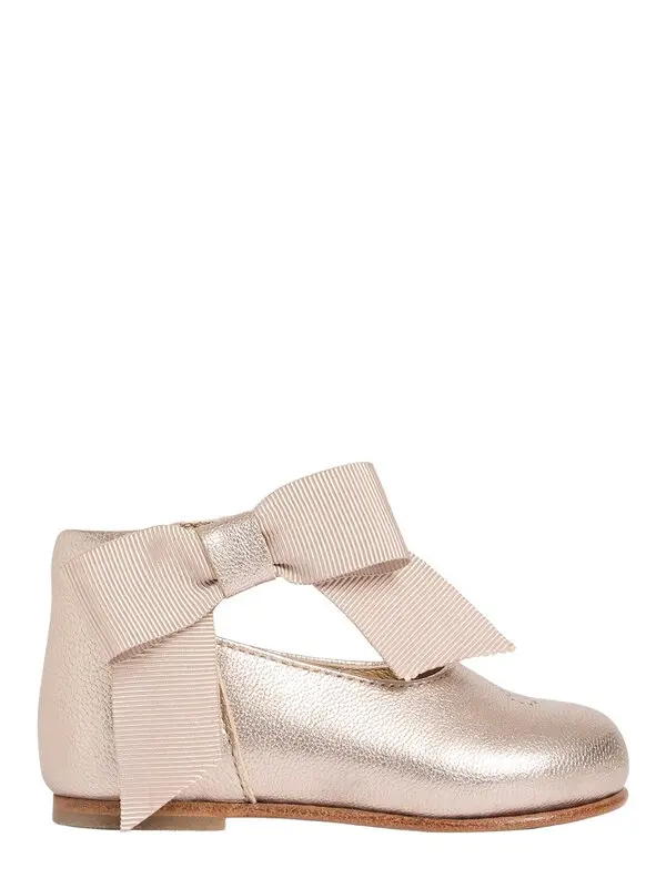 Bonpoint Metallic Leather Ballet Flats - Gold