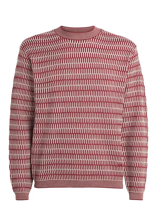 Emporio Armani Virgin Wool Jacquard Sweater - Purple