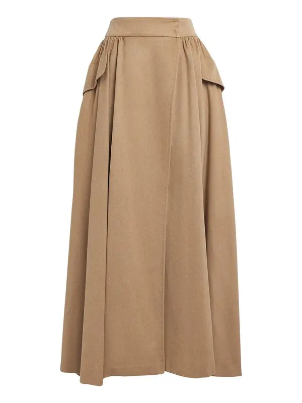 Max Mara Camel Hair Maxi Skirt - Beige