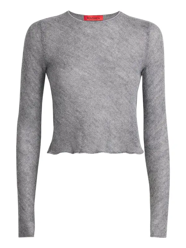 Max & Co. Long-sleeve Crop Top - Grey