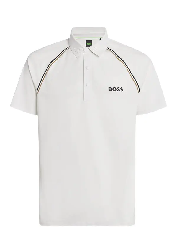 BOSS Active Slim Polo Shirt - White