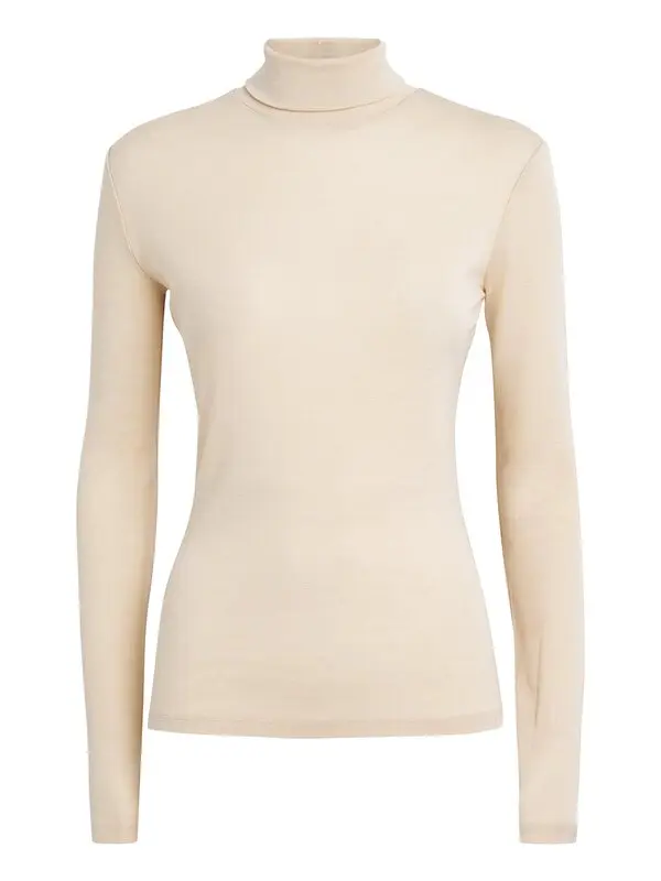 Max Mara Long-sleeve Rollneck Top - Beige