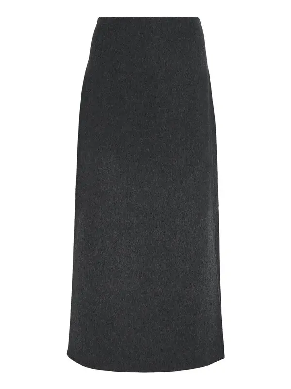 Lafayette 148 New York Wool-cashmere Midi Skirt - Black