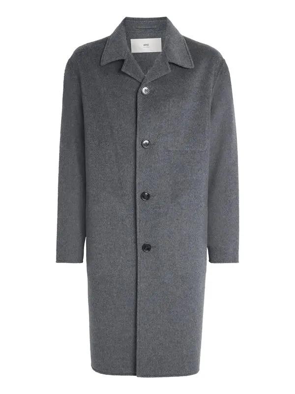 Ami Wool-cashmere Overcoat - Black