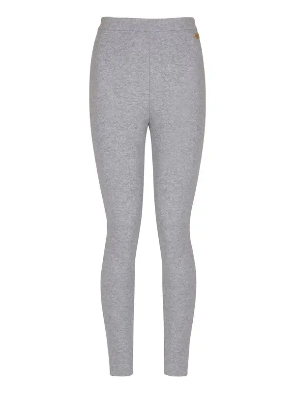 Balmain Wool-blend Knitted Leggings - Grey