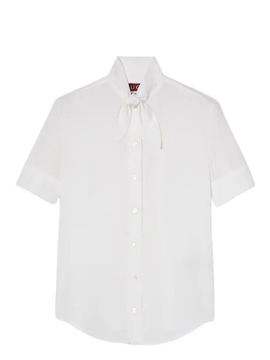 Gucci Silk Crepe De Chine Shirt With Embroidery - White