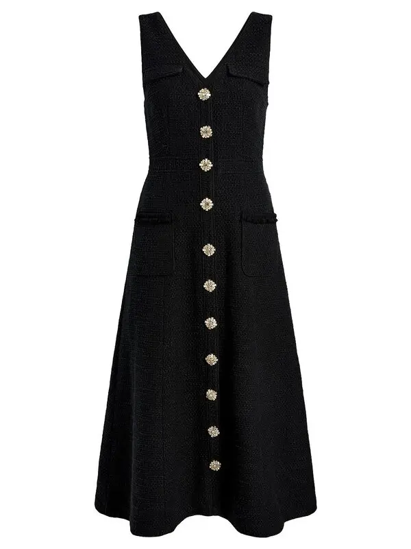 Cinq À Sept Cinq Á Sept Linda Tweed Midi Dress - Black