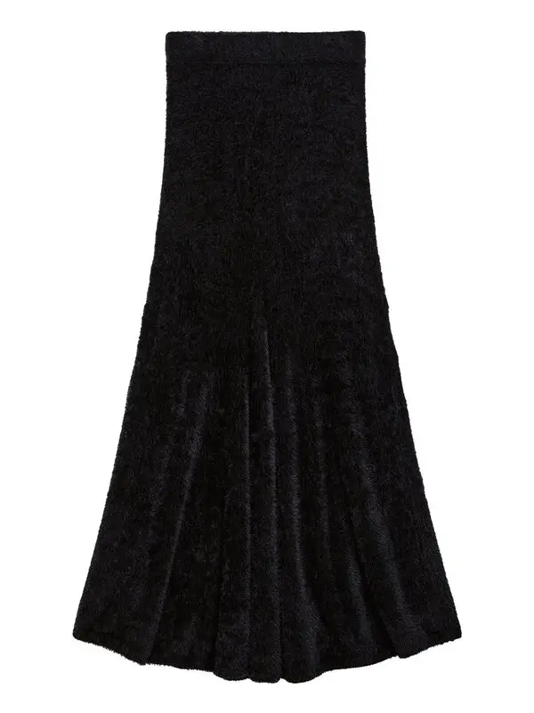 Helmut Lang Eyelash Knit Maxi Skirt - Black