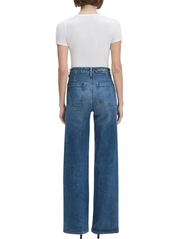 FAVORITE DAUGHTER The Mischa Super High-rise Wide-leg Jeans - Mdblue