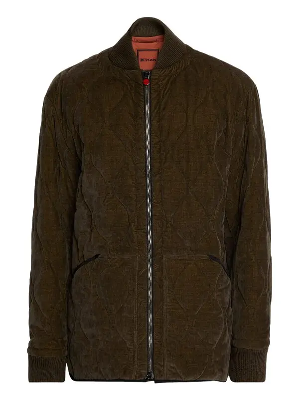 Kiton Quilted Bomber Jacket - Green