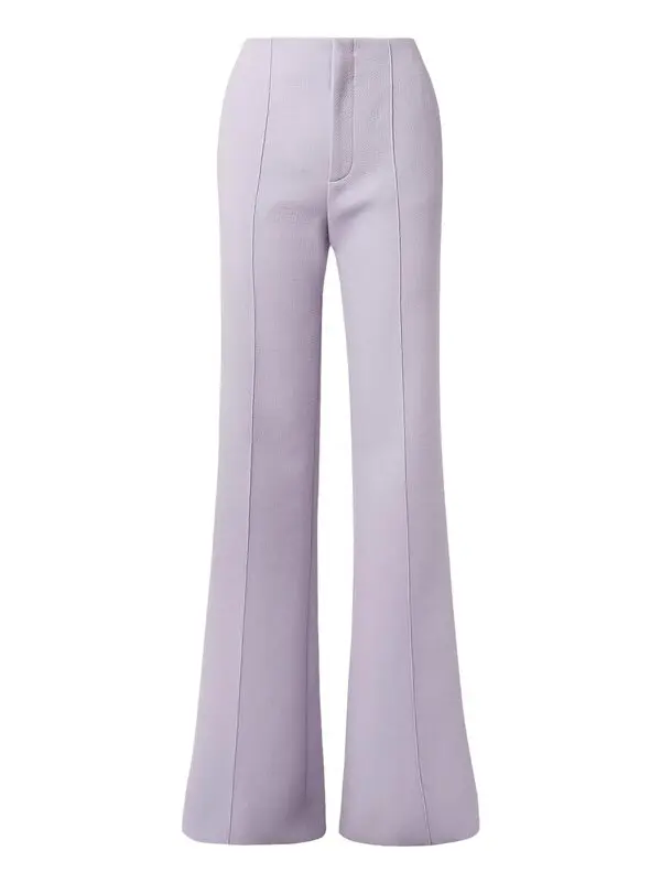 Chloé Wool-crepe Flared Trousers - Purple