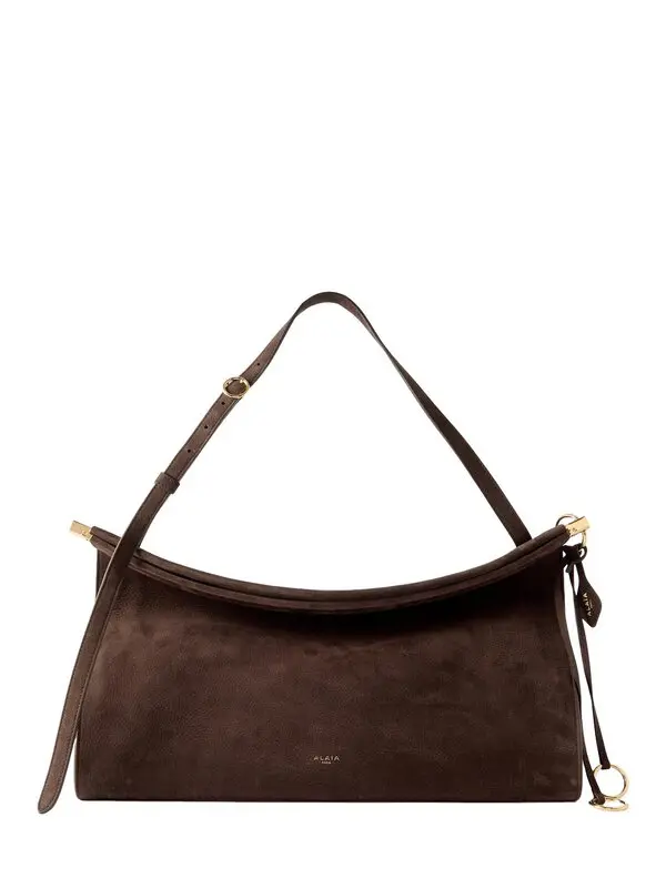 Alaïa Le Click Large Nubuck Shoulder Bag - Brown