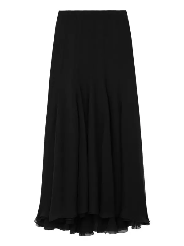 Chloé Organic Silk-mousseline Maxi Skirt - Black