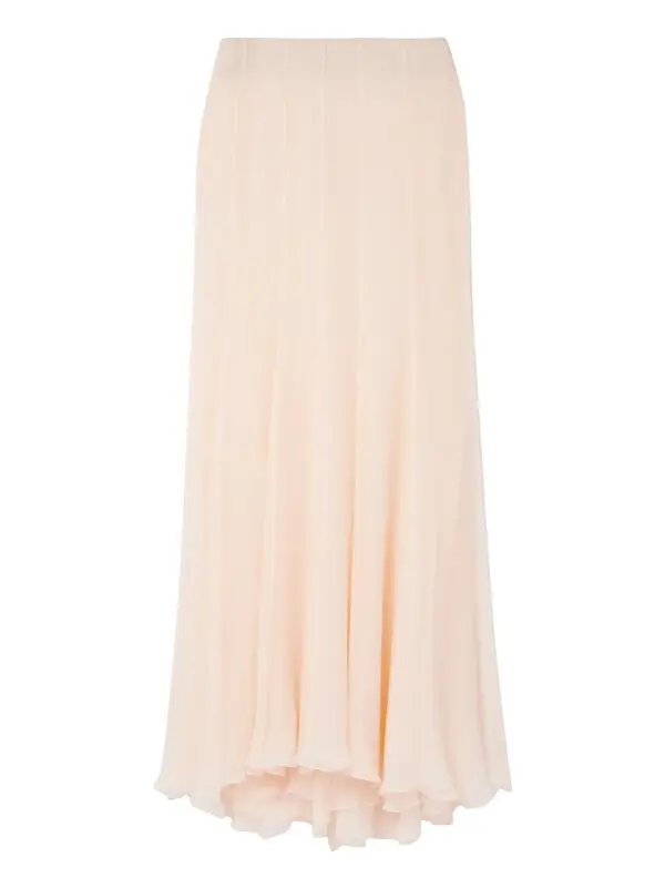 Chloé Organic Silk-mousseline Maxi Skirt - Pink