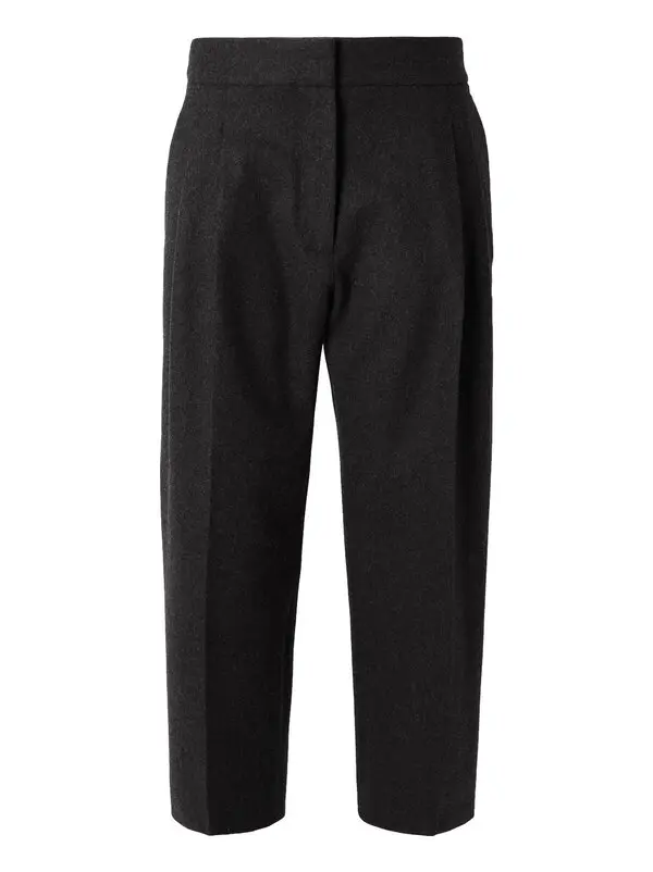 Alaïa Wool Straight-leg Trousers - Gray