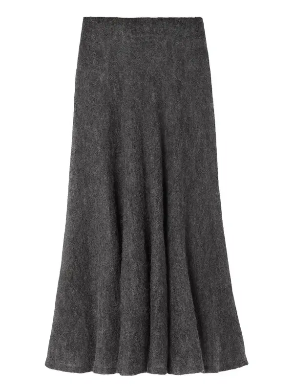 Alaïa Pleated Mohair-blend Midi Skirt - Gray