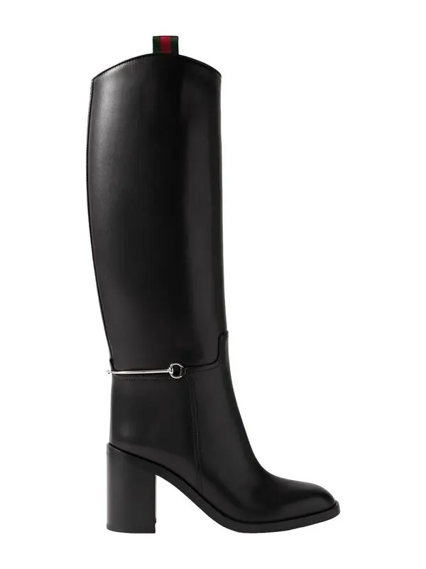 Gucci Horsebit-embellished Knee Boots - Black