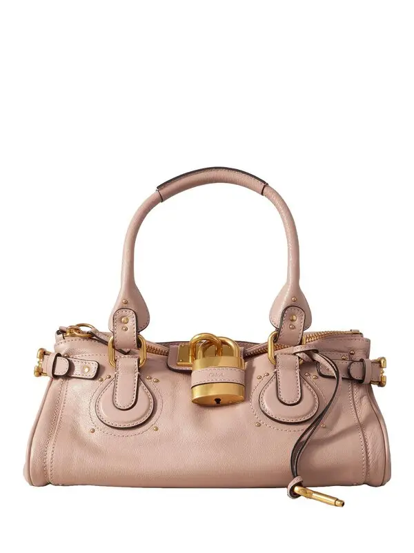 Chloé Paddington Embellished Leather Tote - Pink