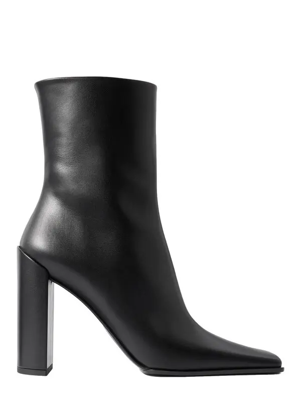 Alaïa Leather Ankle Boots - Black