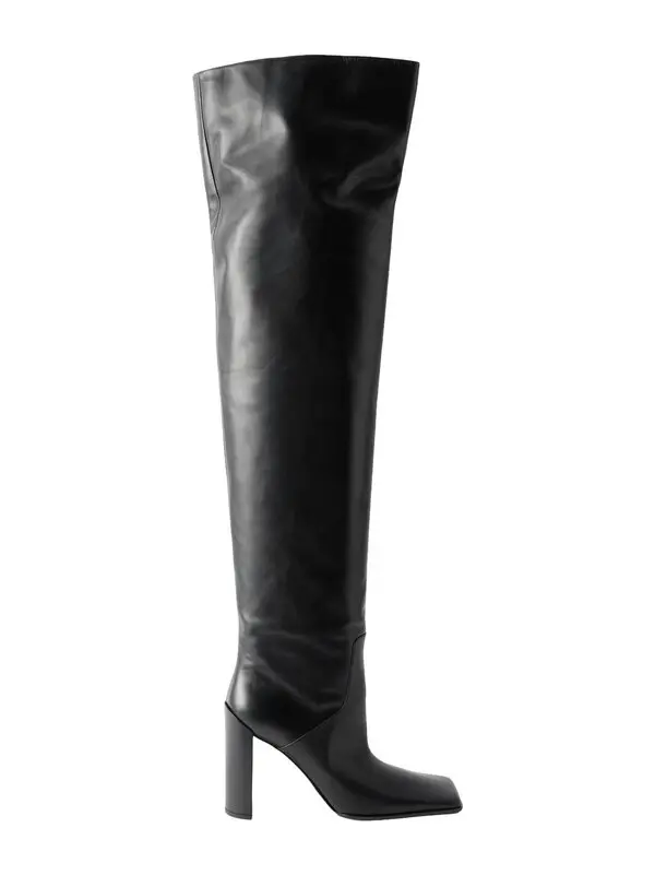 Alaïa 90 Leather Over-the-knee Boots - Black
