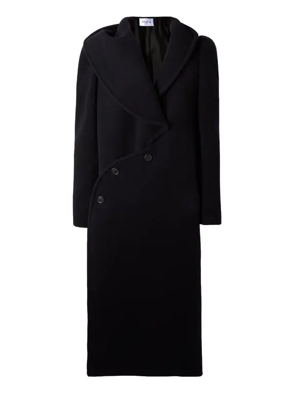 Alaïa Hooded Wool Coat - Blue