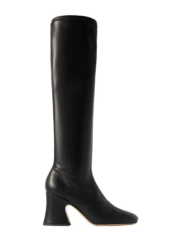 Chloé Janis Leather Knee High Boots - Black